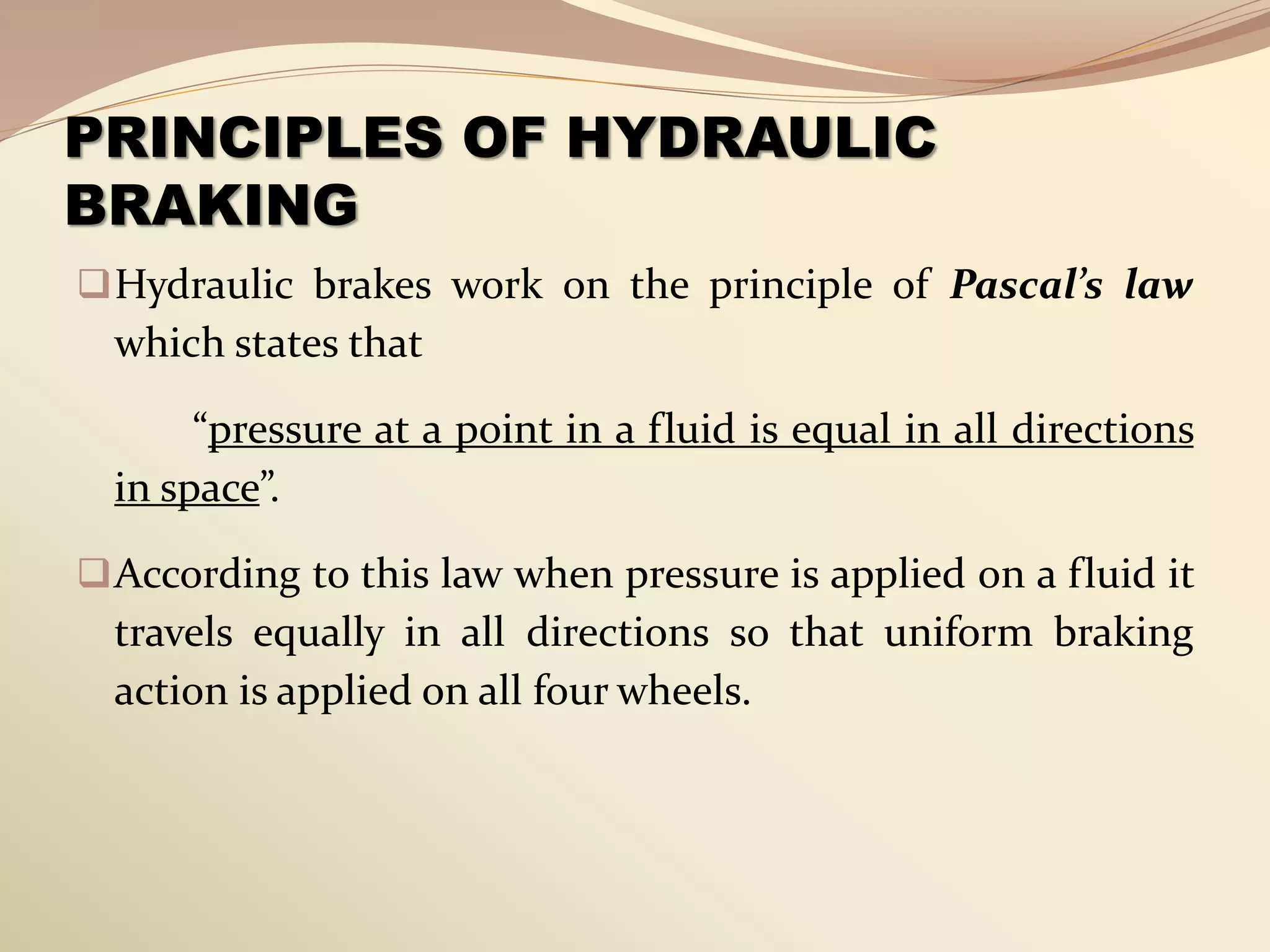 Hydraulic breaking system | PPTX