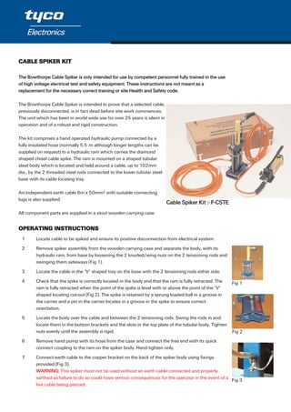 Hydraulic Cable Spiking Tool - Bowthorpe F-CSTE | PDF