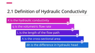 Hydraulic conductivity and it's relation to Civil Engineering | PPTX