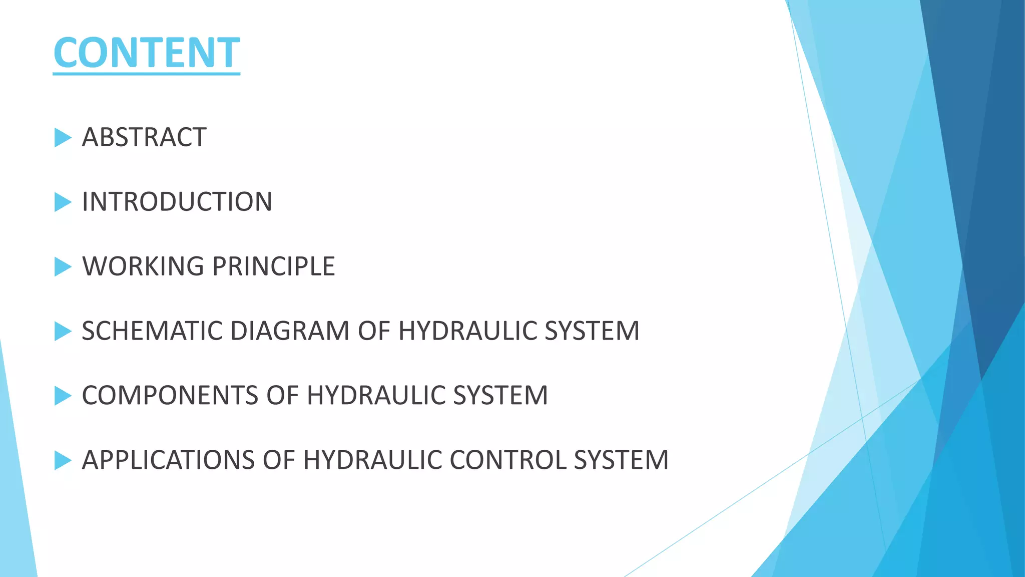 Hydraulic control system | PPTX