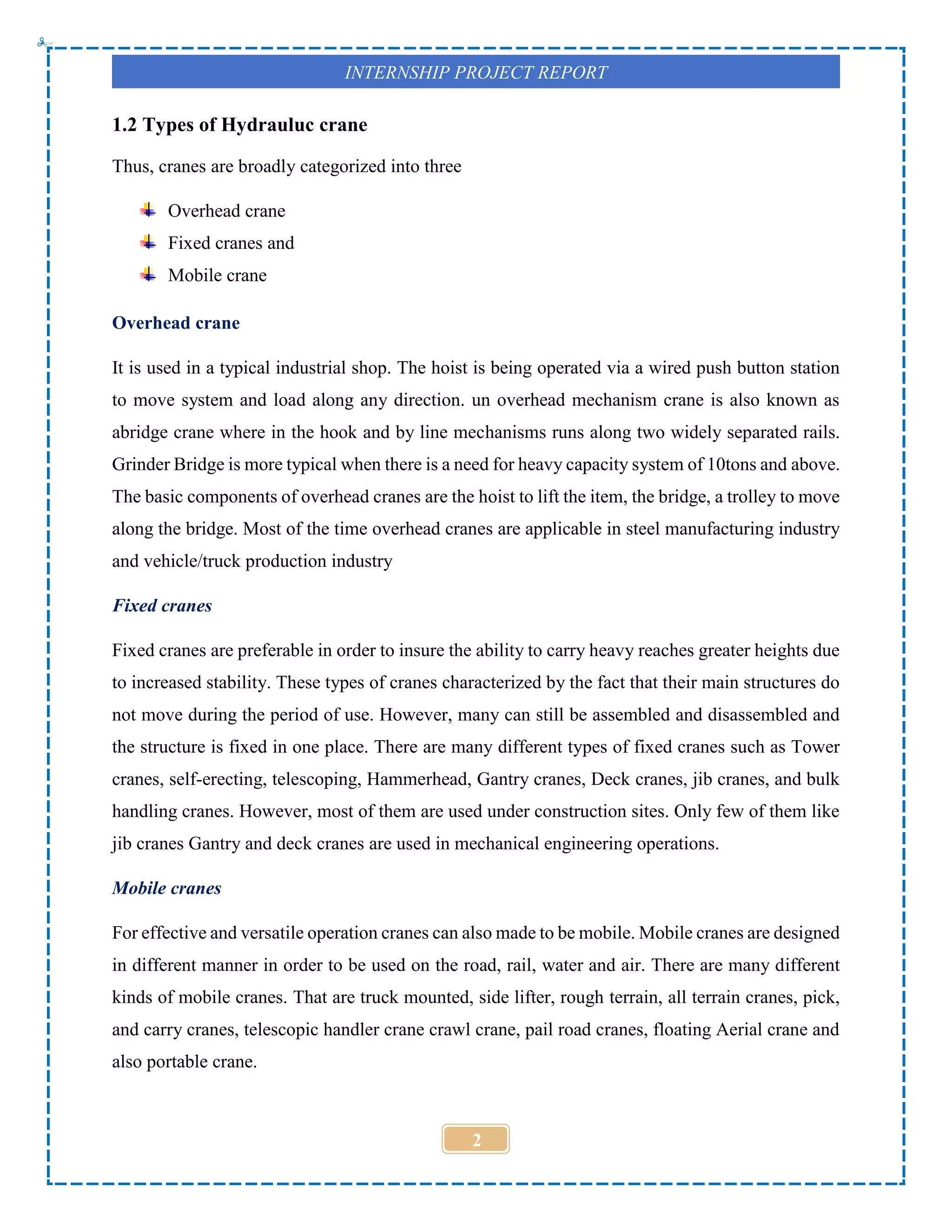 hydraulic shop crane design project | PDF