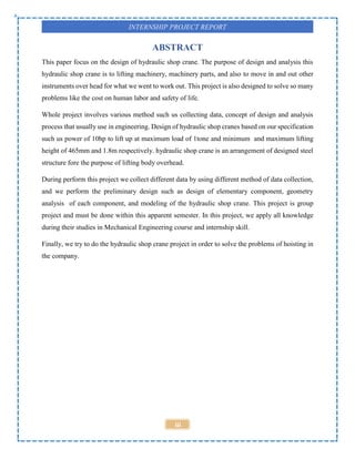 hydraulic shop crane design project | PDF