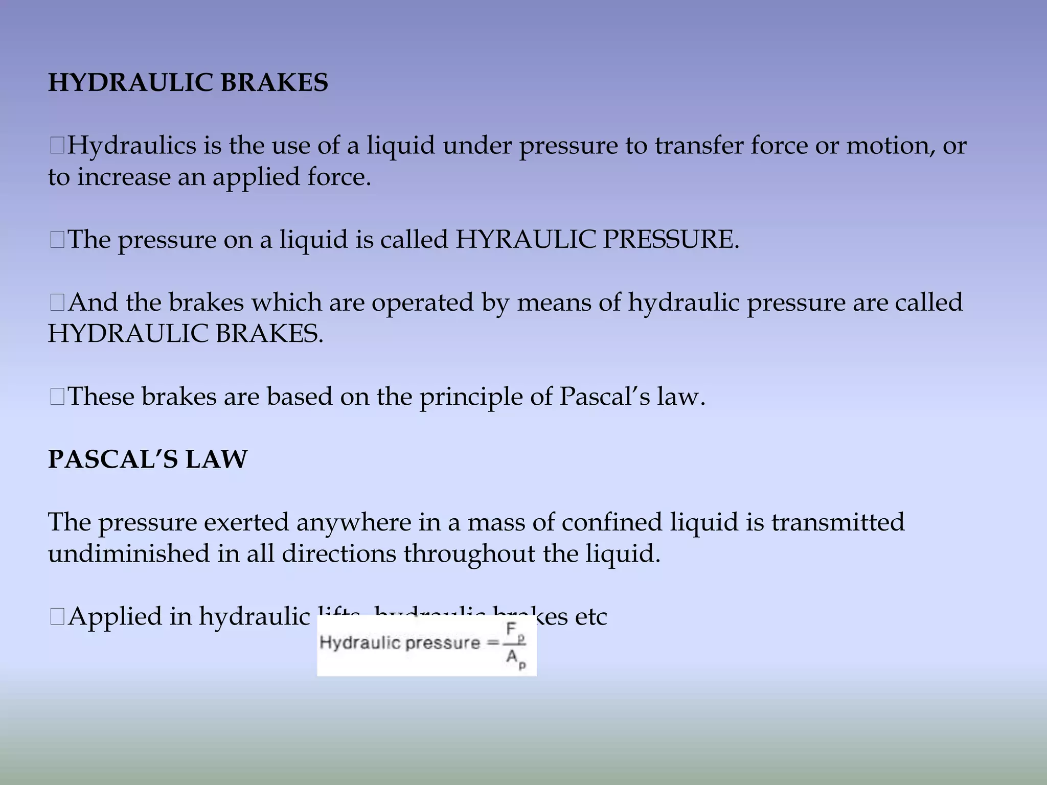 Hydraulic disc brake | PPTX