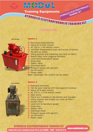 Hydraulic Electro Hydraulic Training Set | PDF