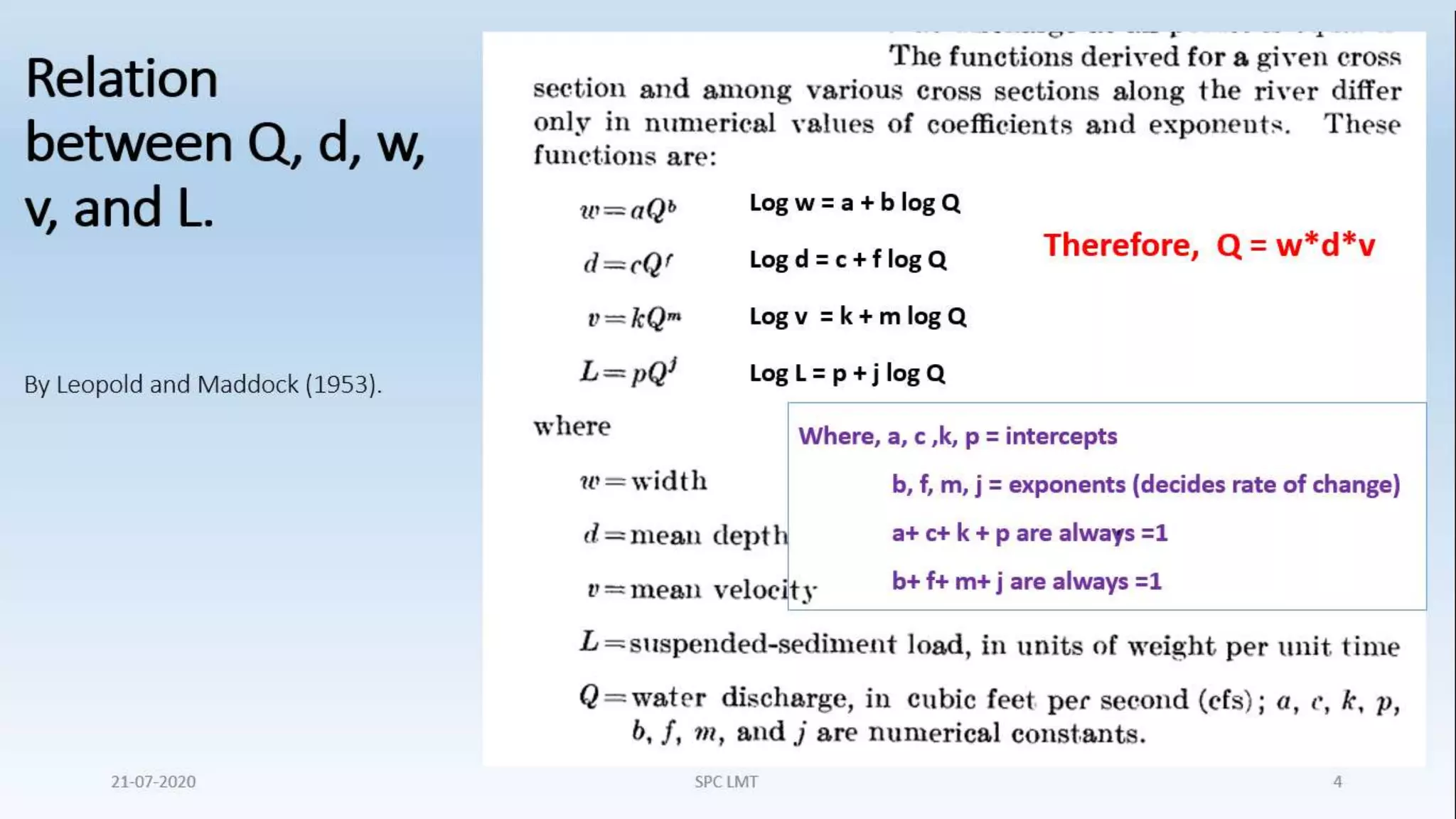 Hydraulic geometry of a river | PPT