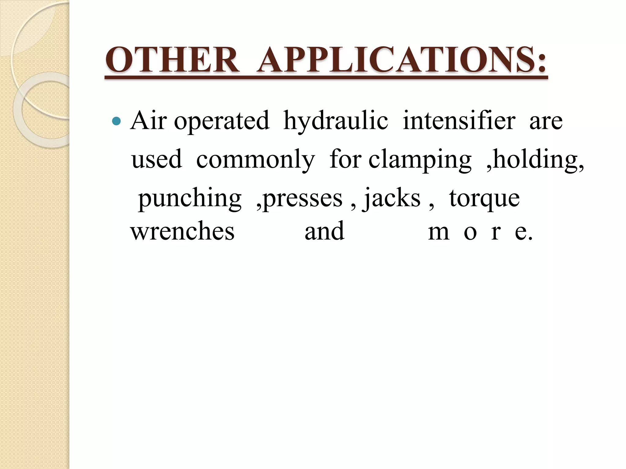 Hydraulic intensifier | PPTX