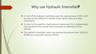 Hydraulic Intensifier ( Pressure raising device ) | PPTX