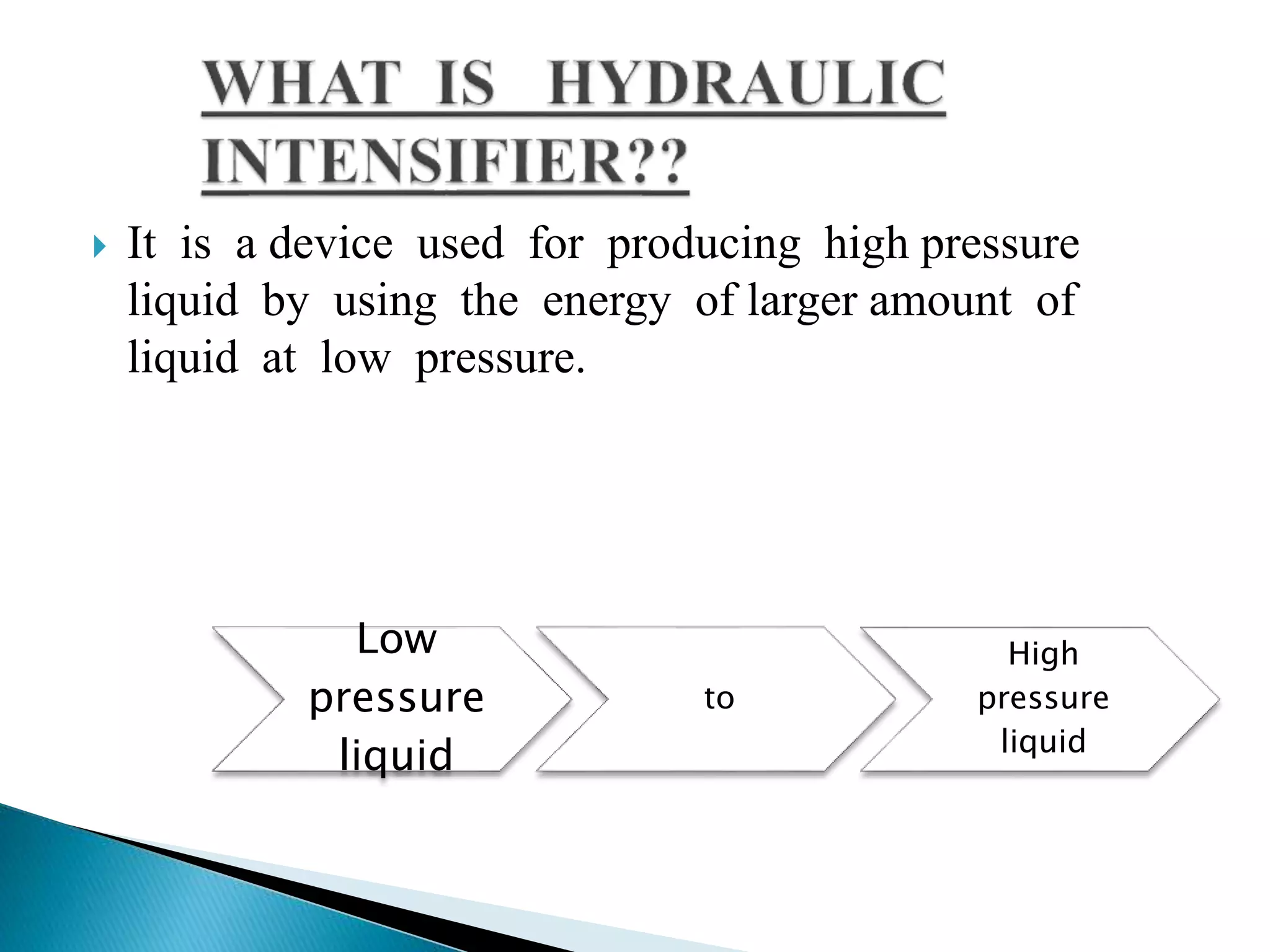 Hydraulic intensifier | PPTX