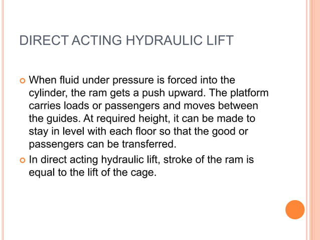 Hydraulic lift | PPTX