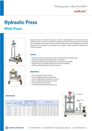 Hydraulic press catalog-ilshinautoclave | PDF