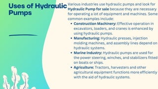 Hydraulic Pump: About and Uses service.. | PPT