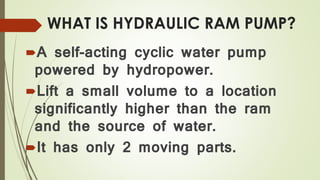 Hydraulic Ram Pump | PPTX