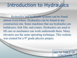 Hydraulic Machines Physics