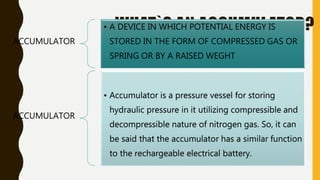 Hydraulics accumulator alia aisyah | PPT