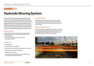 Coates Hire Engineering Solutions - Hydraulic Shoring Solutions | PDF
