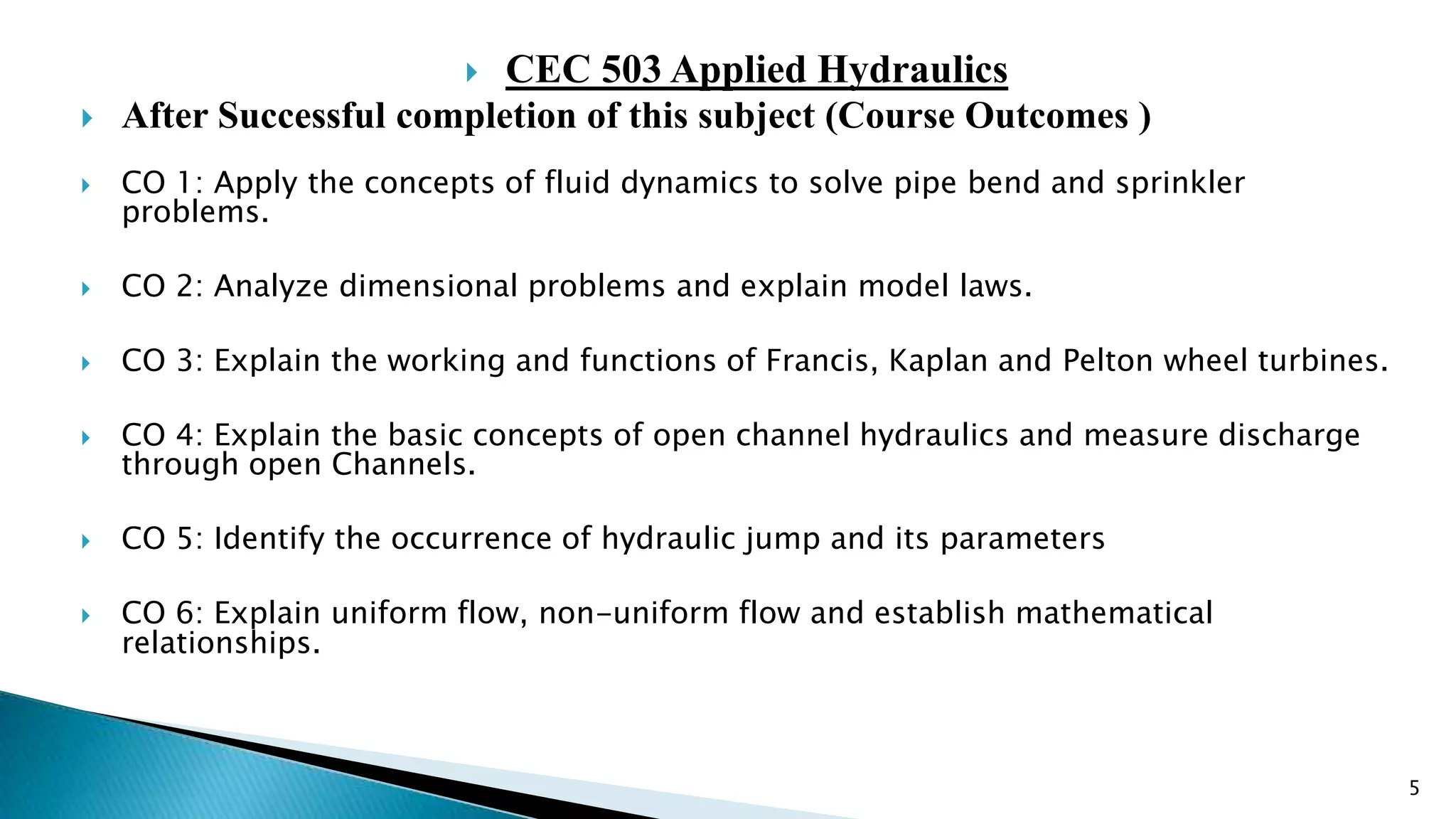 Applied Hydraulics Introduction | PPTX