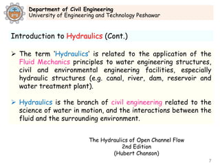 Hydraulics Introduction and open channel | PDF