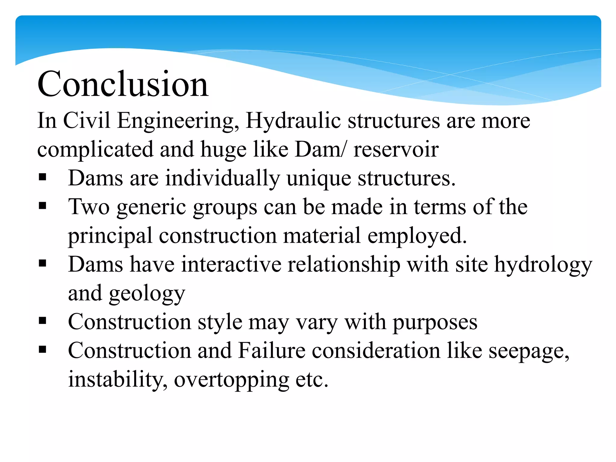 Hydraulics structures | PPTX
