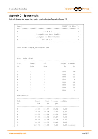 Hydraulic Scilab toolbox for water distribution systems | PDF
