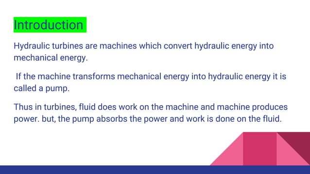 Hydraulic Turbines Classificationimpulse And Reaction Turbine Layout