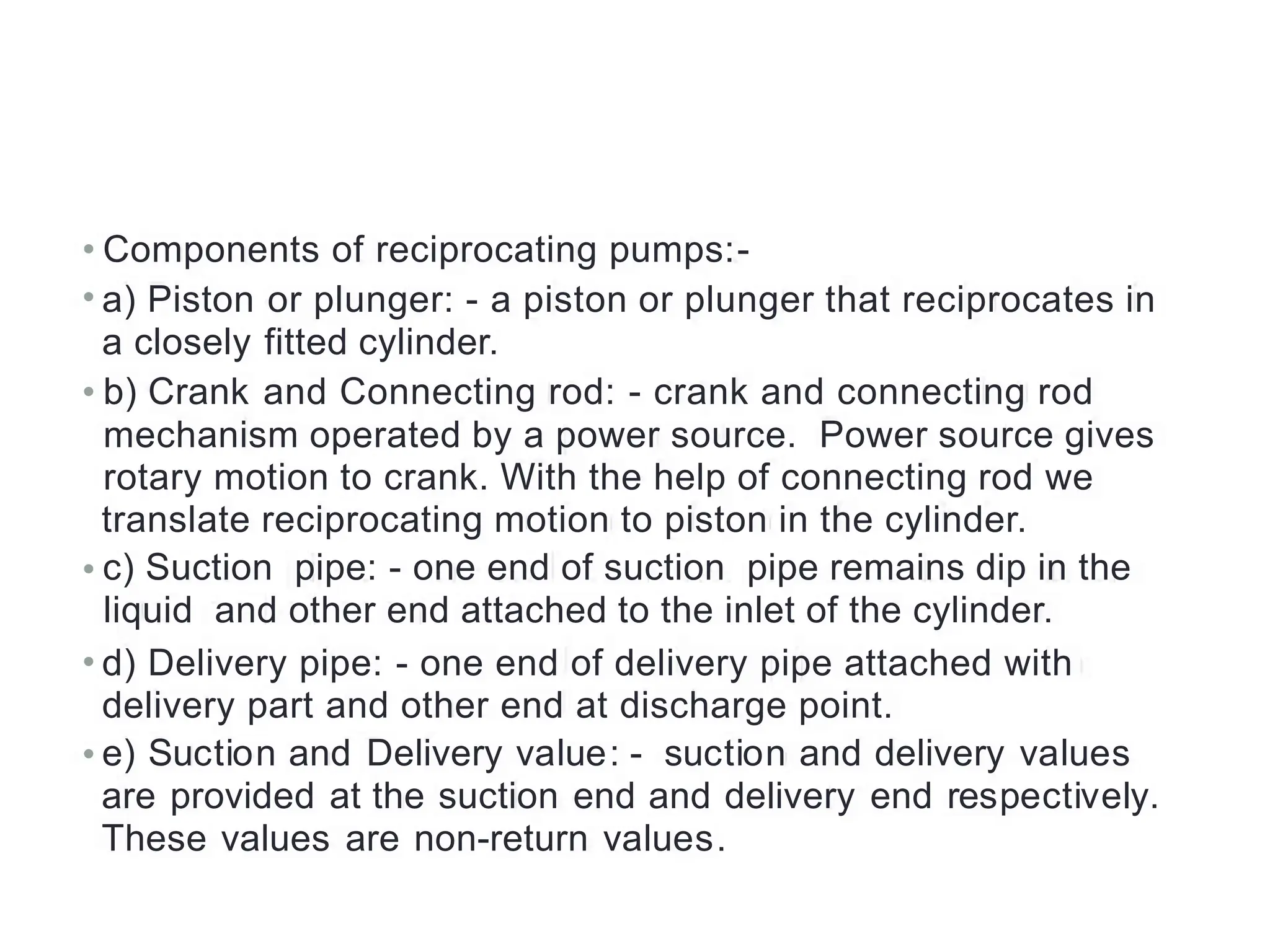 Description about working with sketches of: Reciprocating pump ...