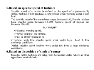 Hydraulic turbines i | PPTX