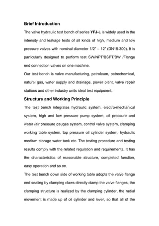 Hydraulic valve test benches | PDF