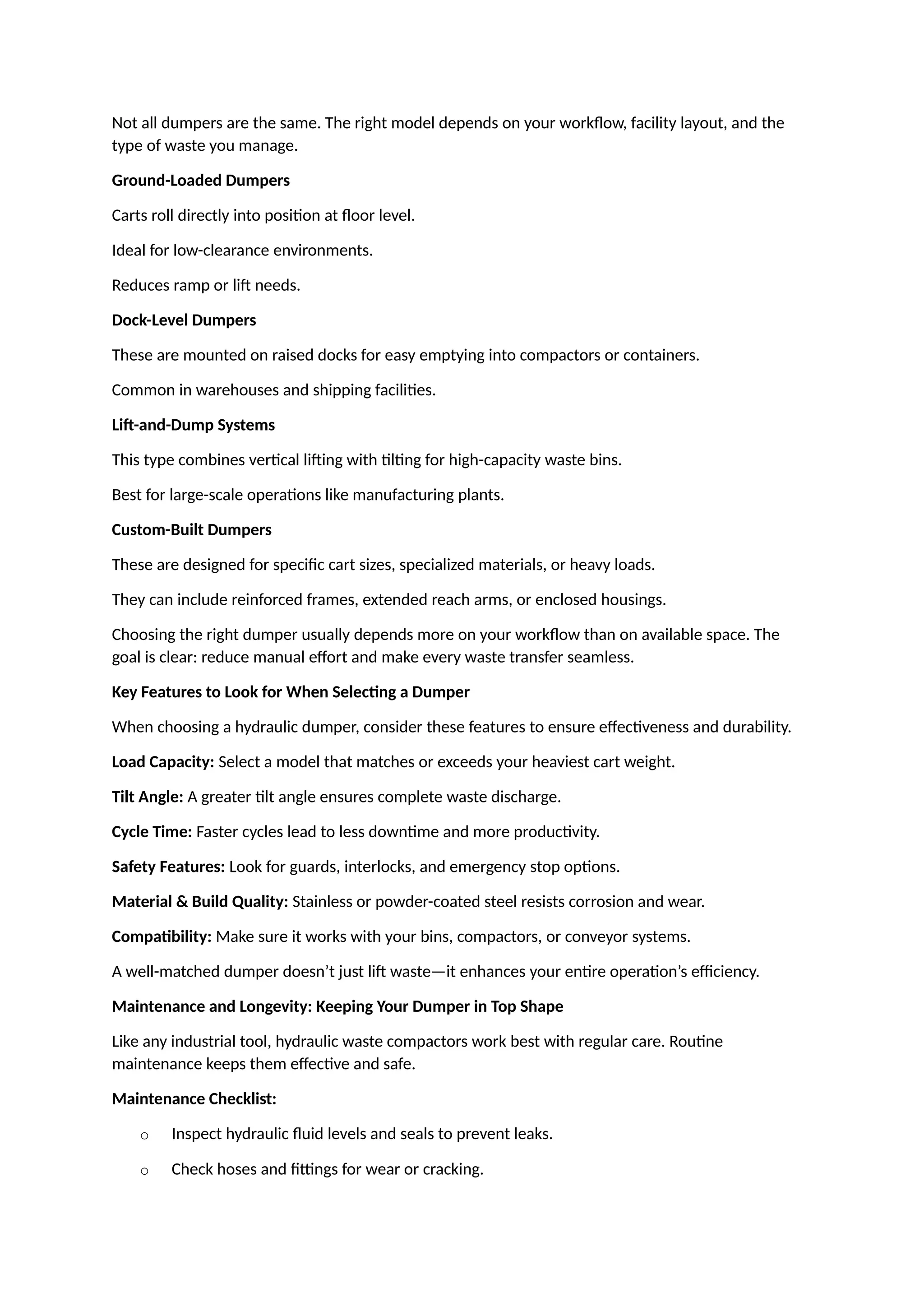 Hydraulic Waste Cart Dumpers.docx | The Mark Costello Co | DOCX