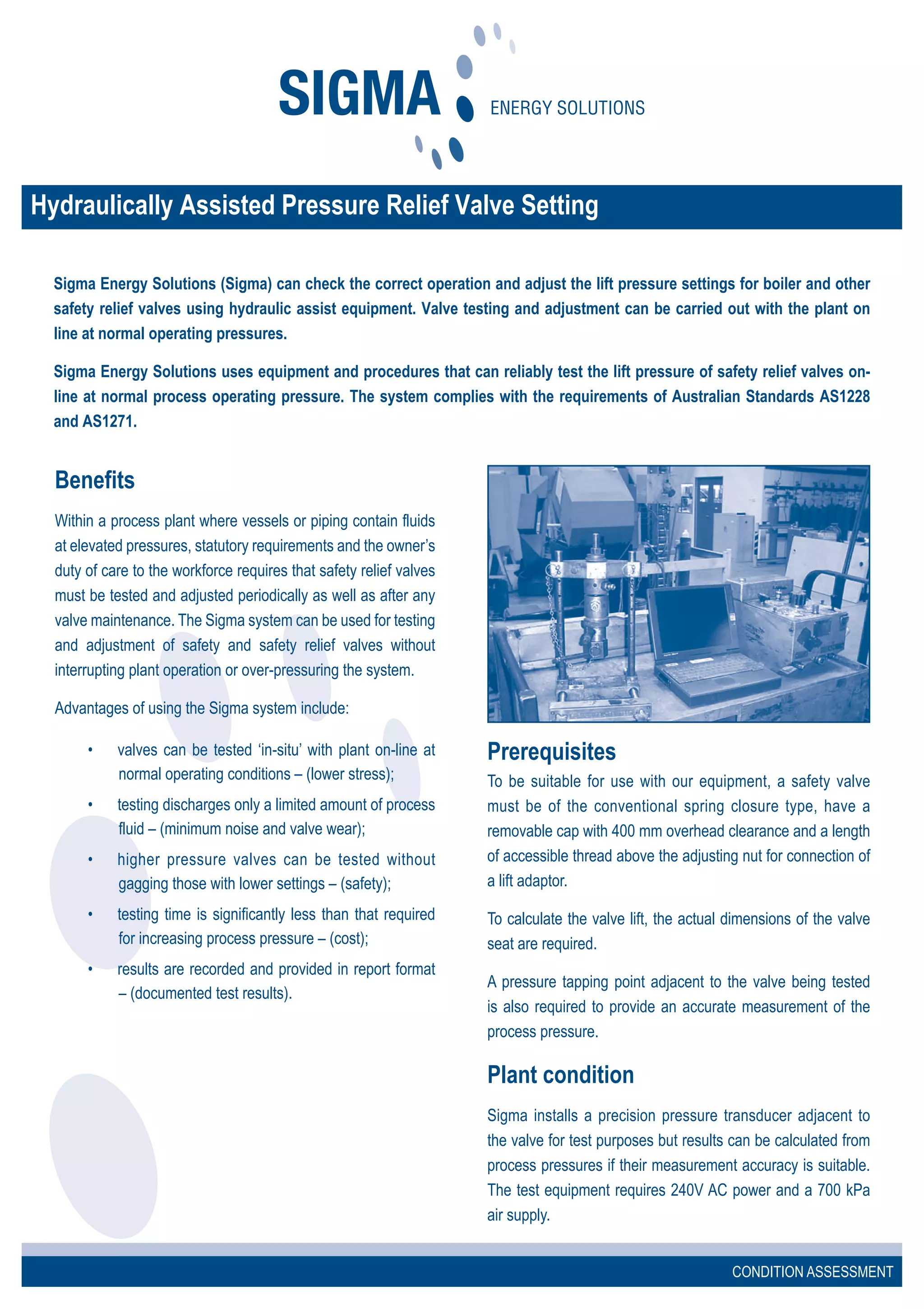 Hydraullically assisted pressure relief valve service sheet | PDF