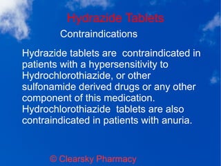 Hydrazide (Hydrochlorothiazide Tablets) | ODP
