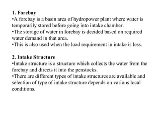 Introdution of Hydropower plant and its component | PPTX