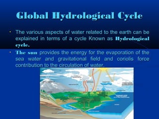 The hydrologic cycle and water resource of world | PPT