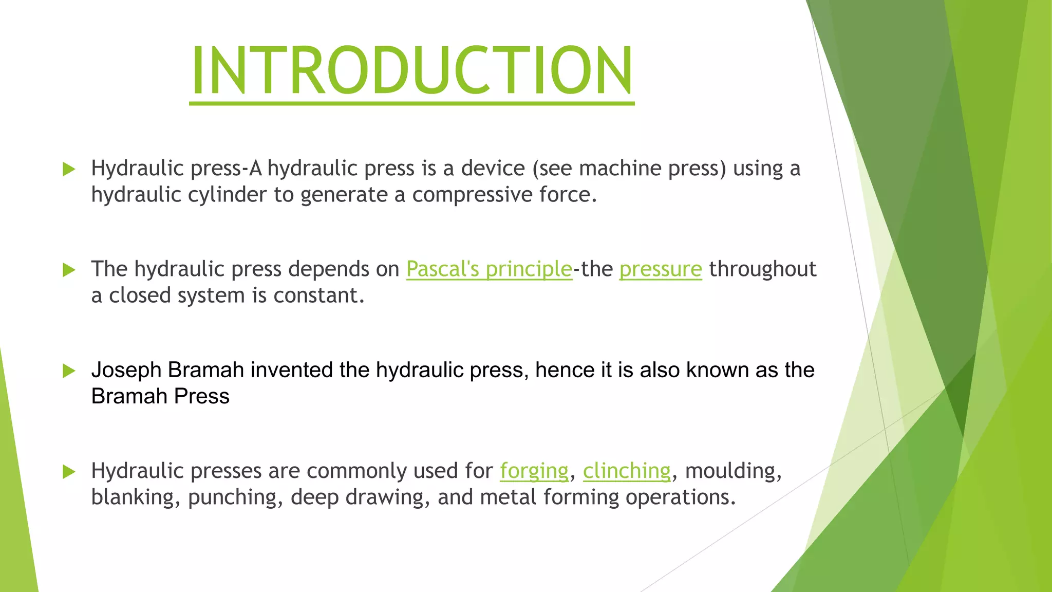 Hydraulic press machine | PPTX