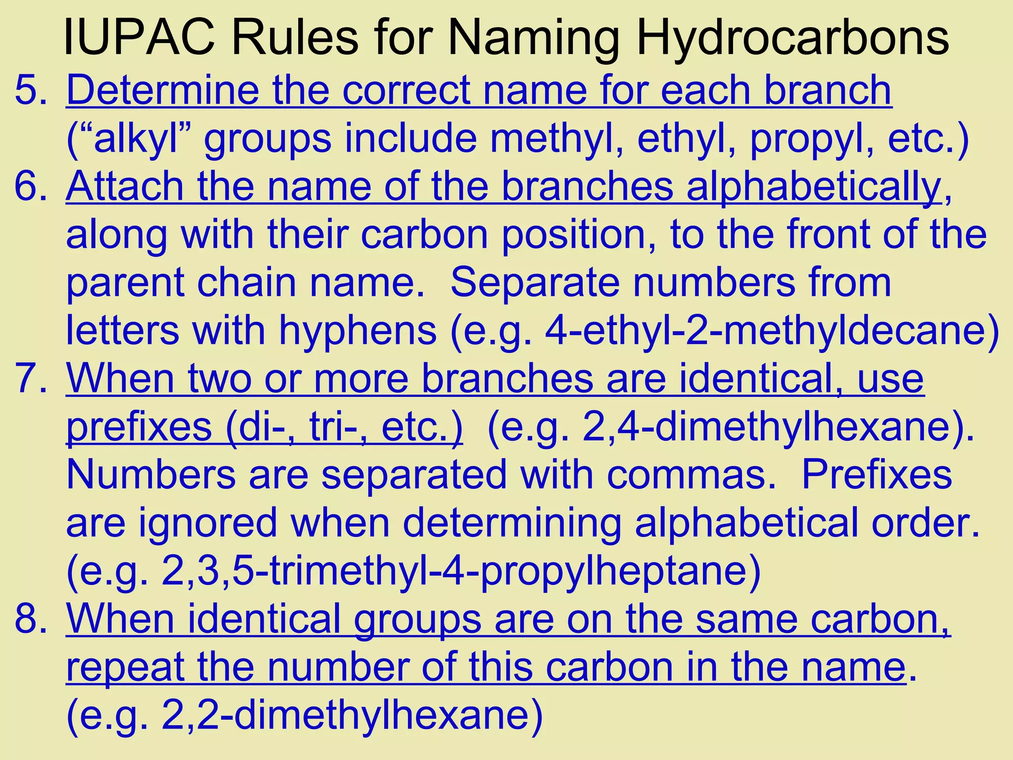 Hydrocarbon nomenclature | PPT