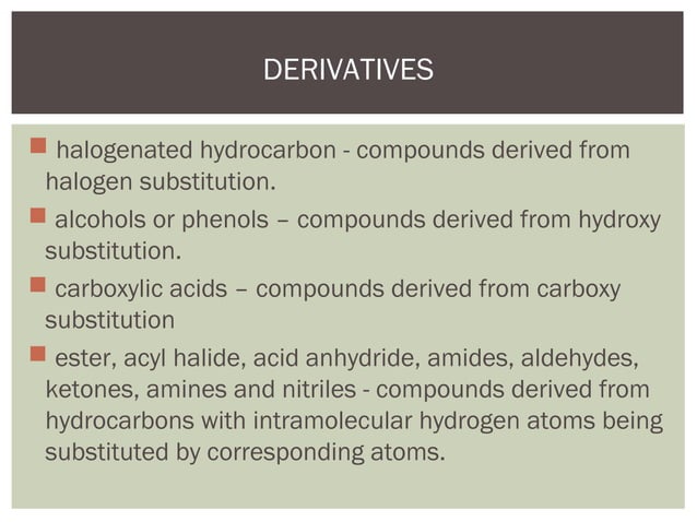 Hydrocarbon and its derivatives | PPT | Free Download