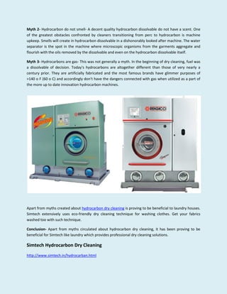 Hydrocarbon dry cleaning | PDF