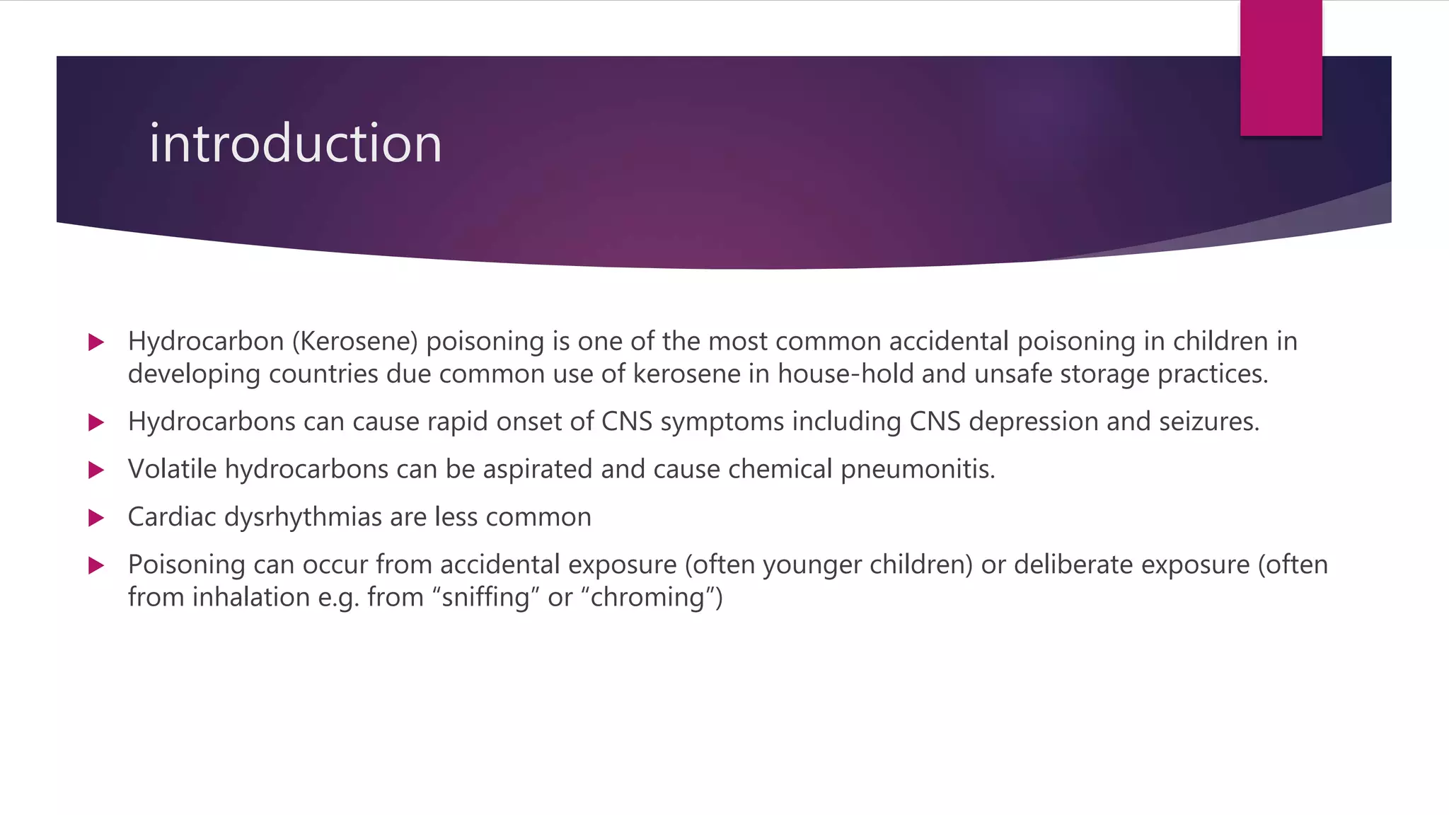 Hydrocarbon poisoning | PPTX