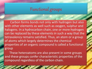 Hydrocarbons and functional groups | PPTX