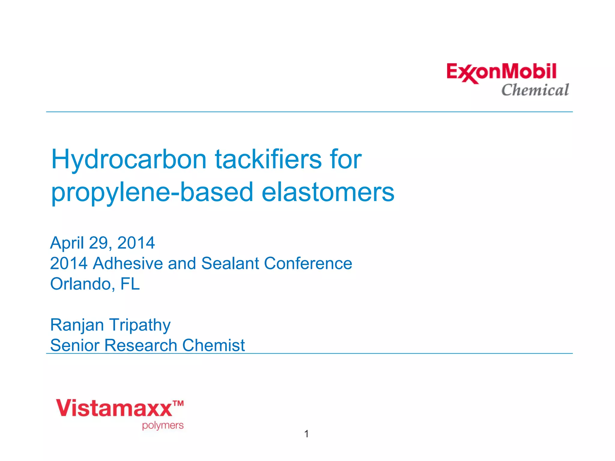 Hydrocarbon tackifiers for propylene based elastomers | PDF