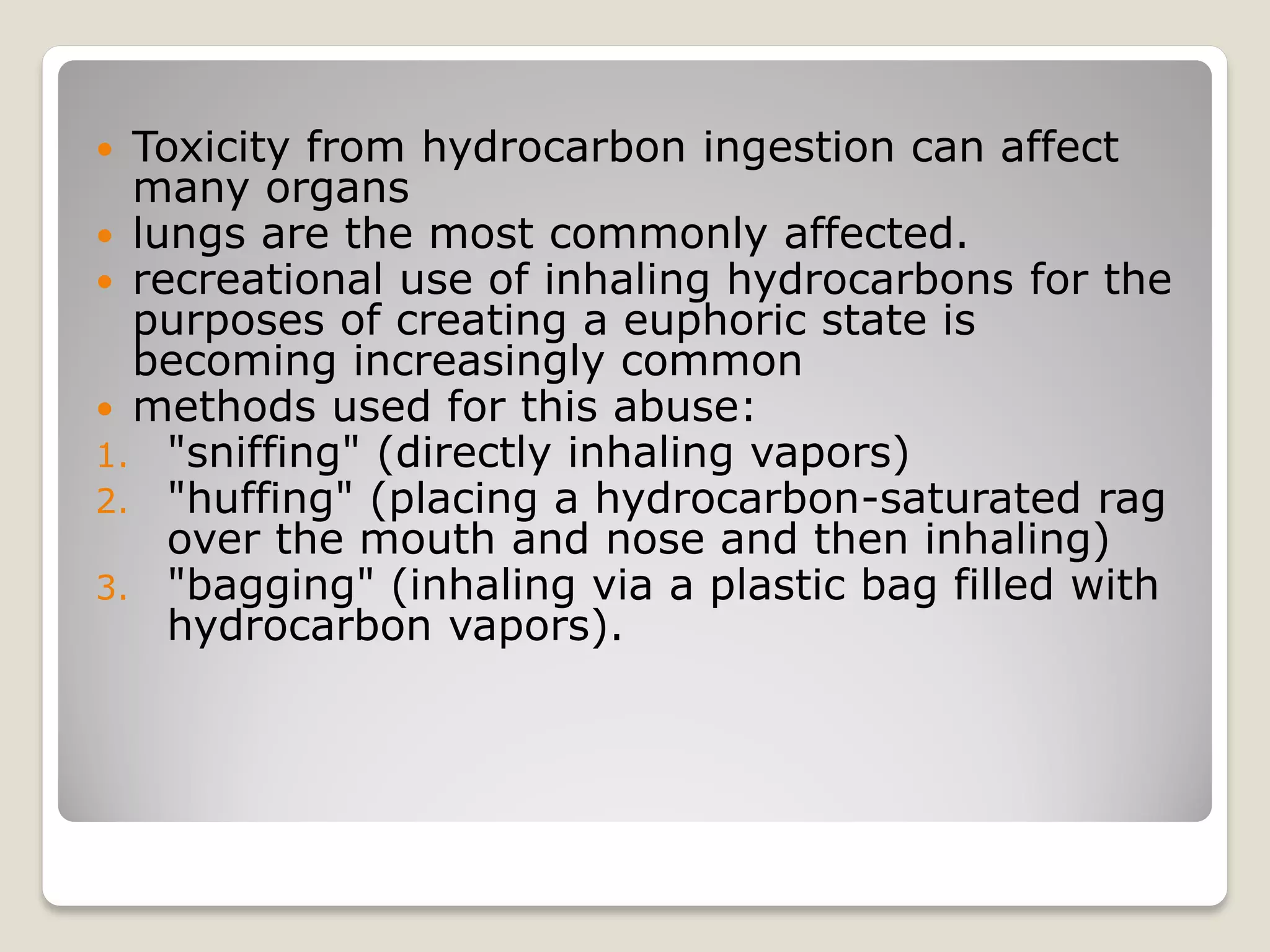 Hydrocarbon Toxicity | PDF