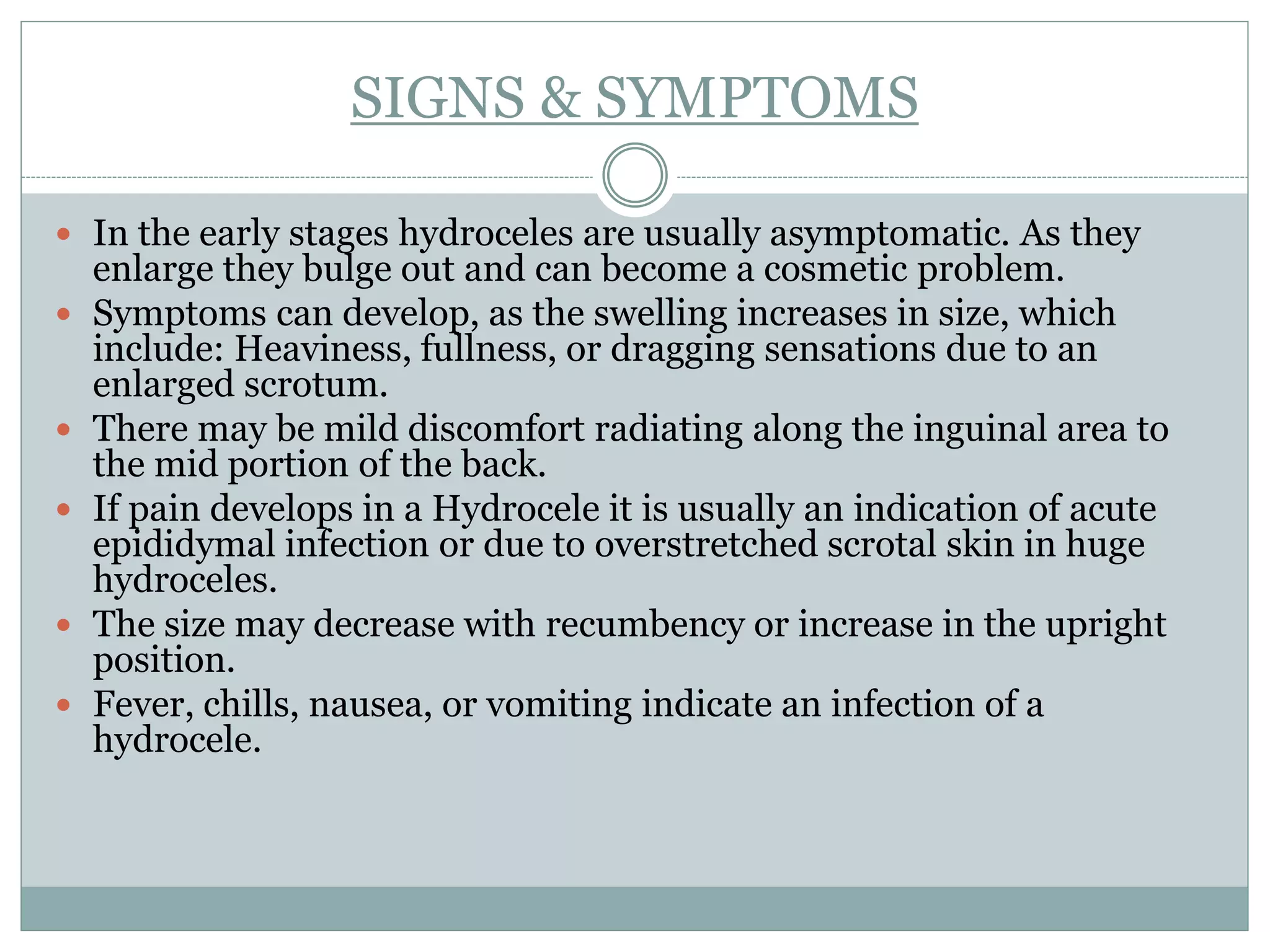 Hydrocele Seminar - A comprehensive review of literature | PPTX