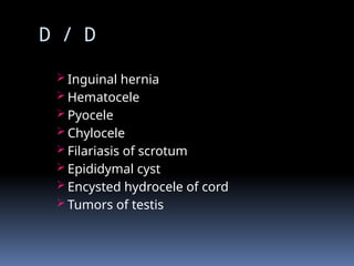 HYDROCELE , complications and its management | PPTX