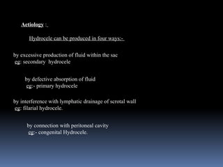 HYDROCELE , complications and its management | PPTX