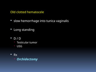 HYDROCELE , complications and its management | PPTX