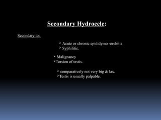 HYDROCELE , complications and its management | PPTX