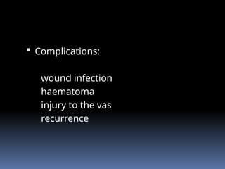 HYDROCELE , complications and its management | PPTX