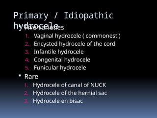 HYDROCELE , complications and its management | PPTX