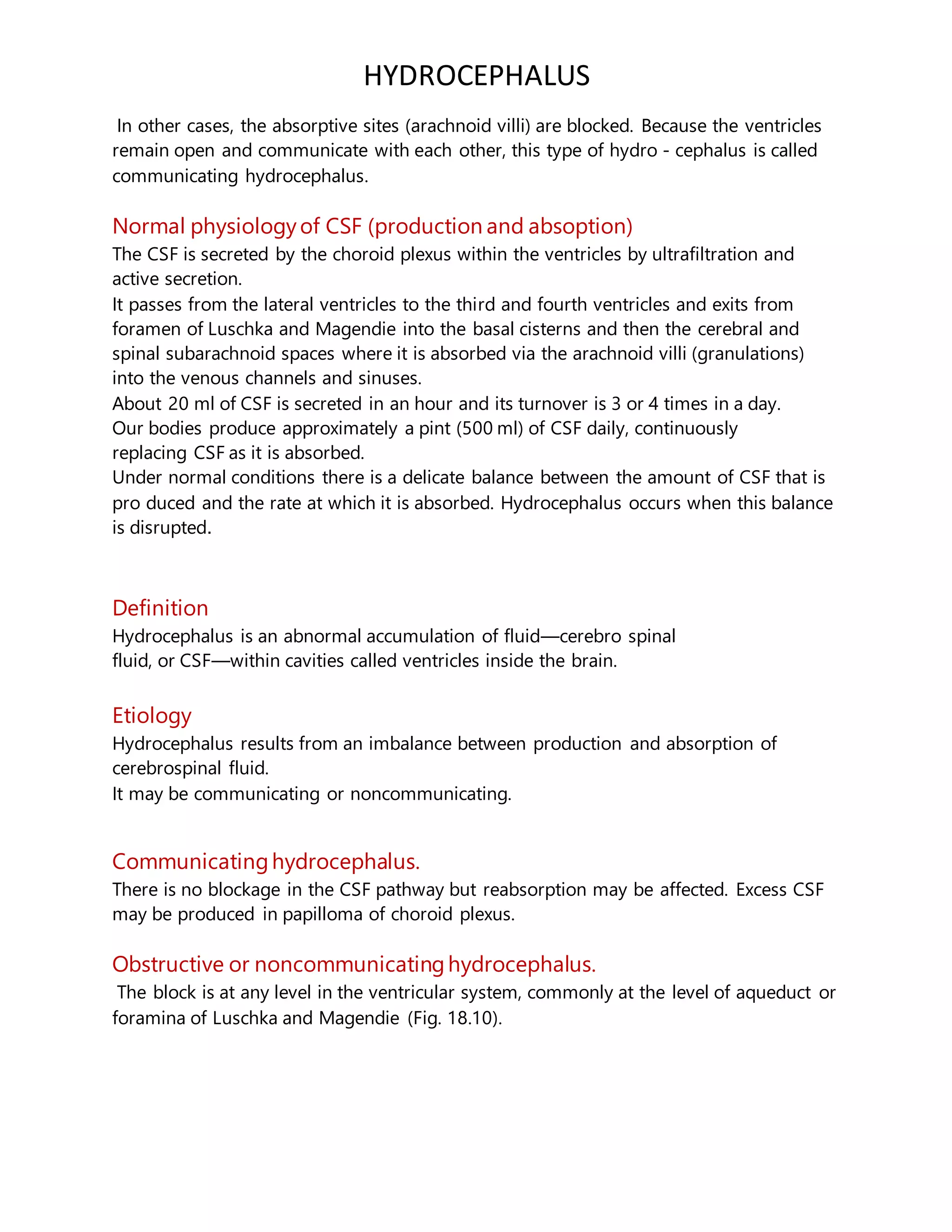 Hydrocephalus | DOCX