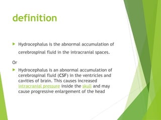 Hydrocephalus types and management and features.ppt