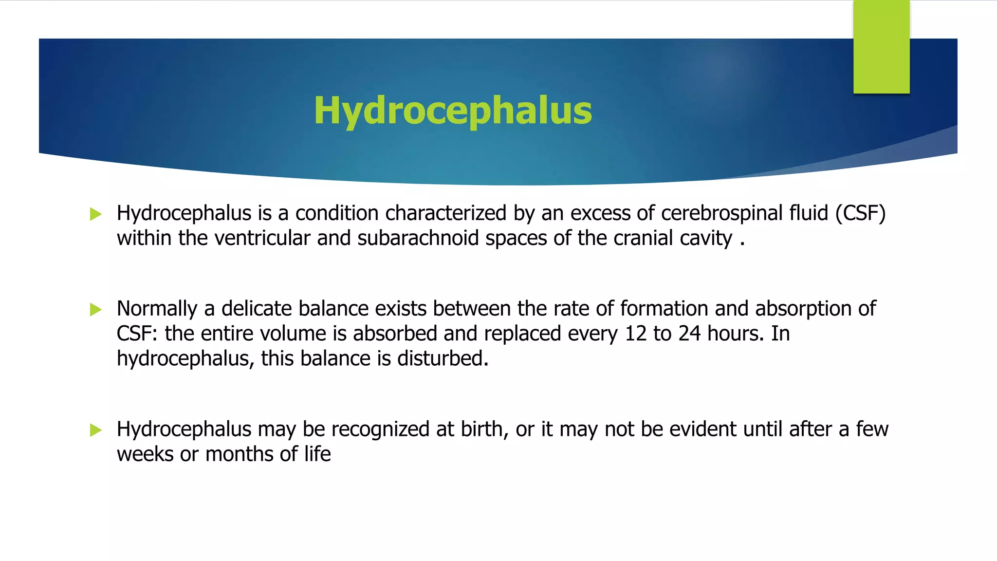 Hydrocephalus , Spina Bifida and craniosynotosis | PPT